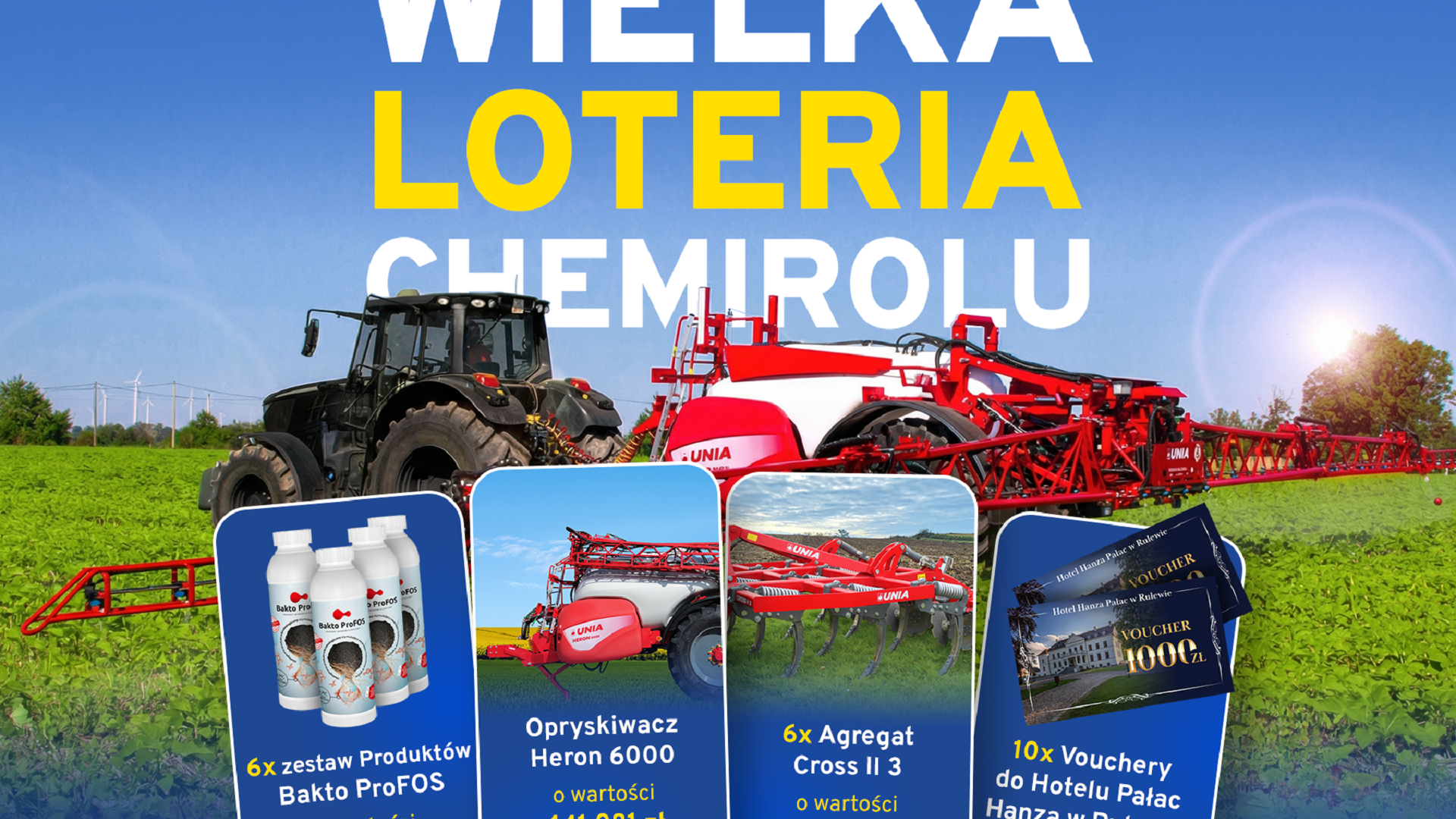 Wielka Loteria Chemirol. Opryskiwacz UNIA HERON 6000 i nagrody do wygrania